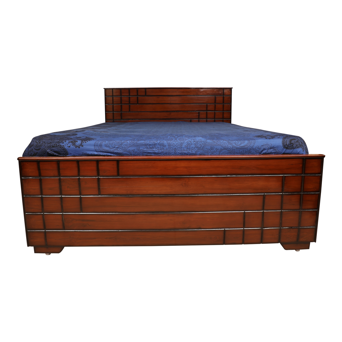 SAF-BD-03 Teak wood with ply cot|78X48|Natural||Cot/Bed Set