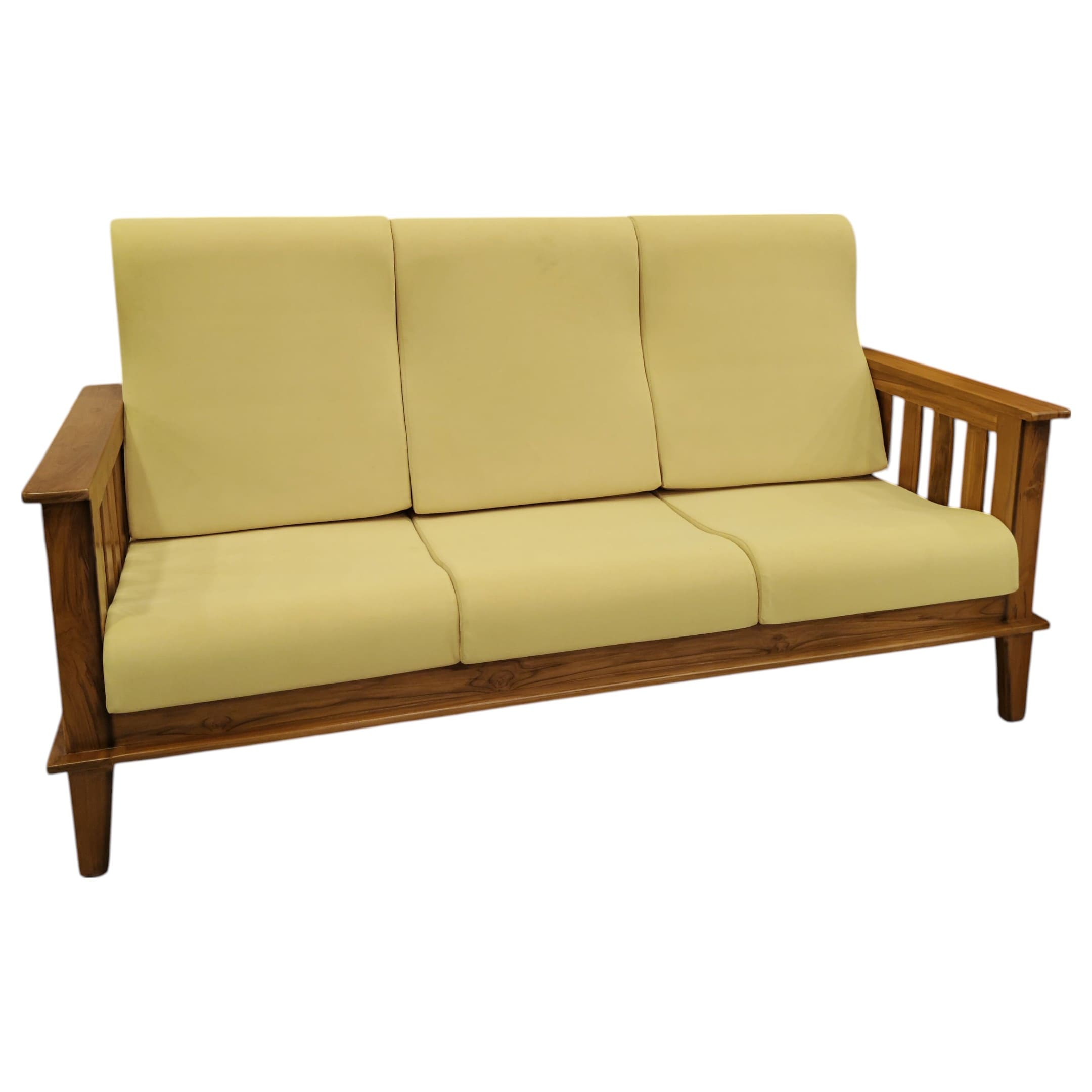 AKS Olivia Sofa Set|3 Seater|Natural|Luxury|Wooden Sofa Set