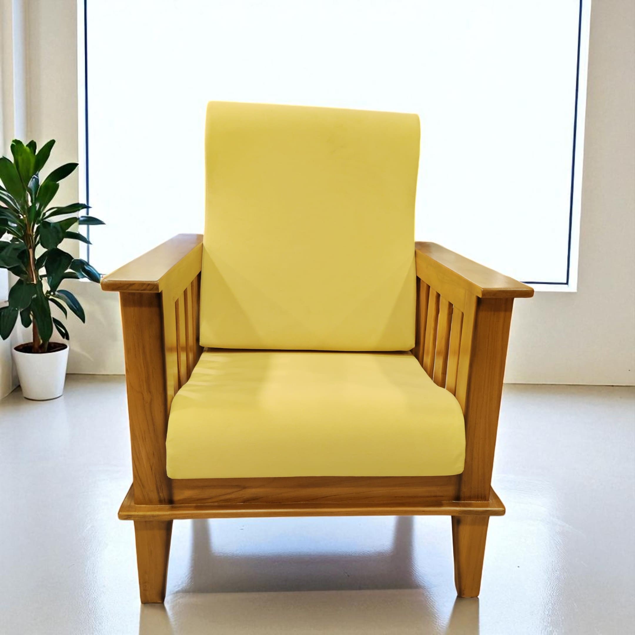 AKS Olivia Sofa Set|Single|Walnut|Dx Premium|Wooden Sofa Set