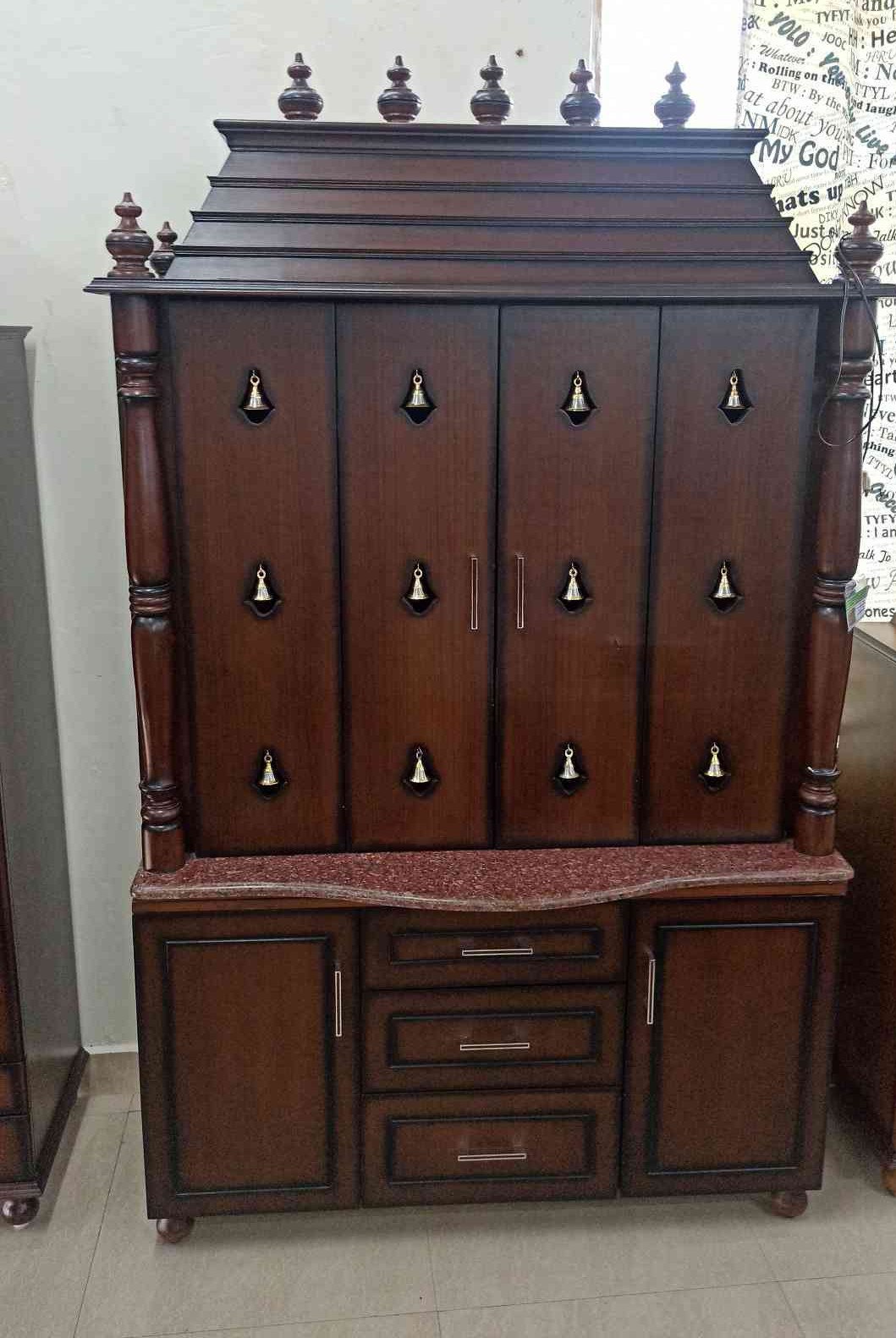 PJ-005-pooja mandapam with Door Glass shelf in Chennai | JFA.IN