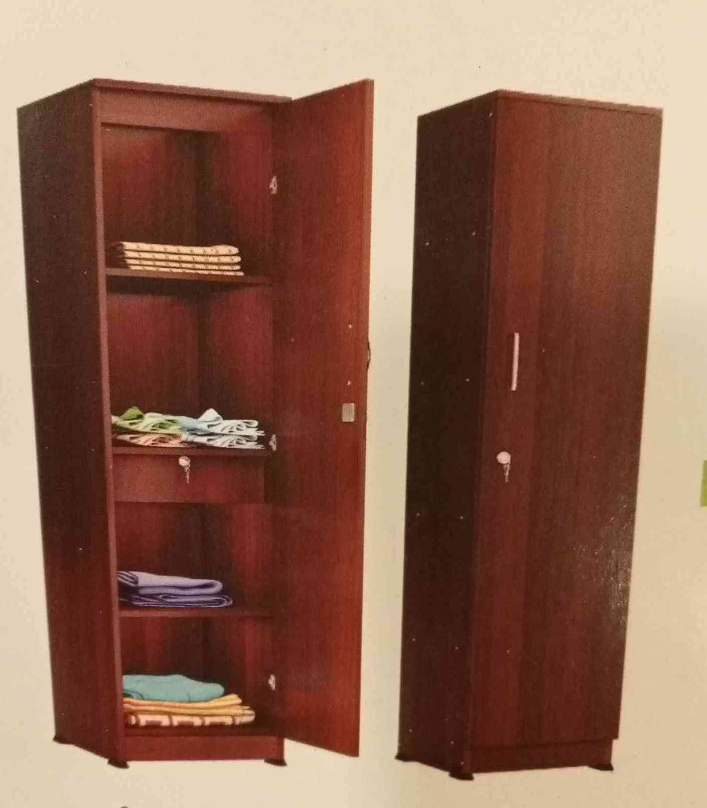 GURU WR-01 Single Door Wardrobe|72X18X18|White-ChocoMaple||Wardrobe