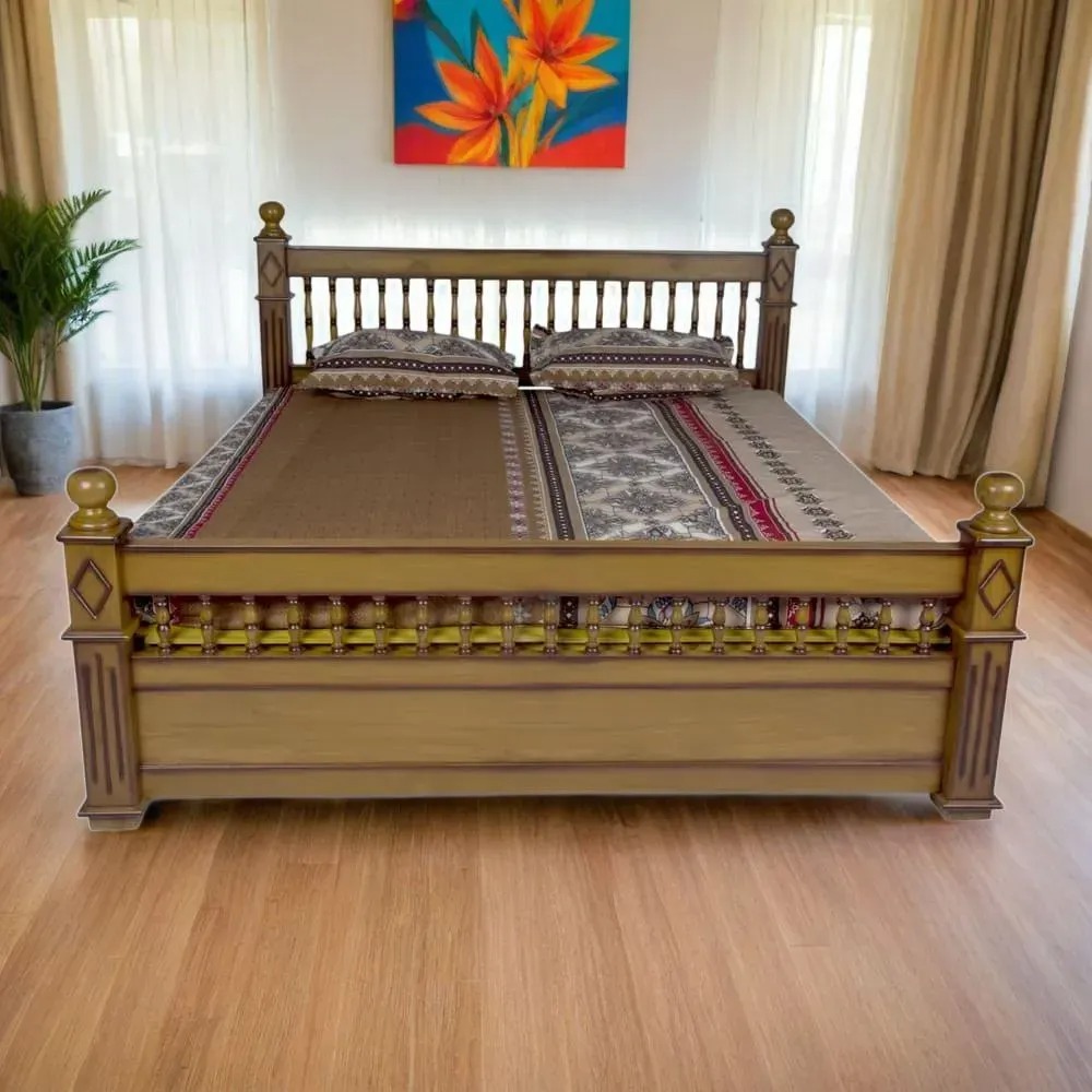 BD-18 Solid Teak wood cot Sliding Door - Wooden Cot | JFA.IN