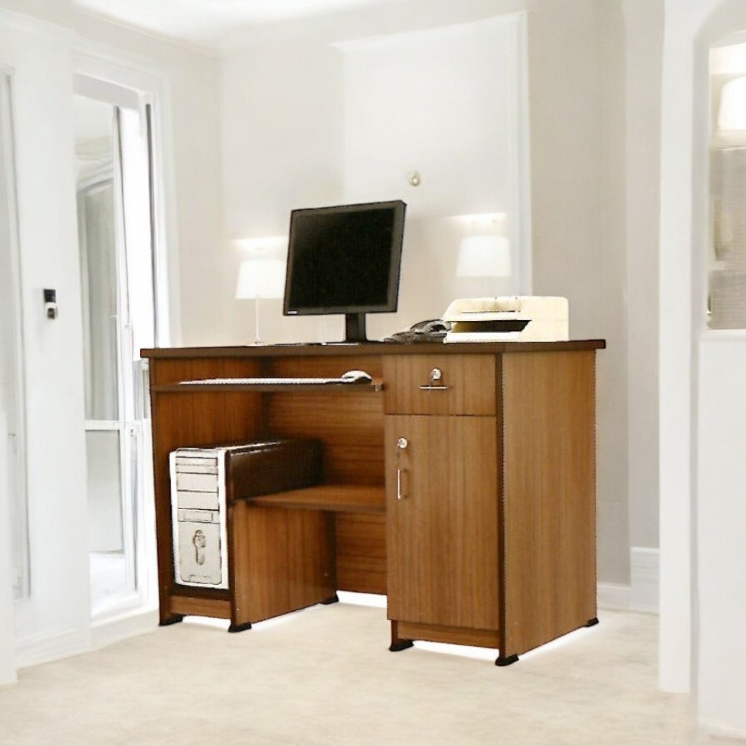 GURU OT-09 DC Office Table|48X24X30|Walnut||Office/Executive Table