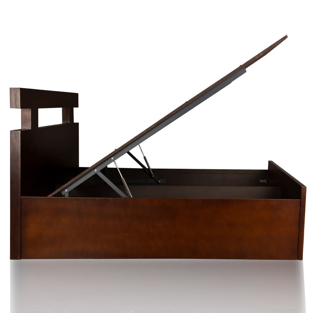 AKS BLUEBERRY Hydraulic Storage Cot |78X60|Walnut||Cot/Bed Set