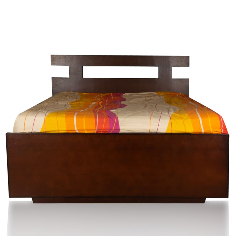 AKS BLUEBERRY Hydraulic Storage Cot |78X60|Walnut||Cot/Bed Set