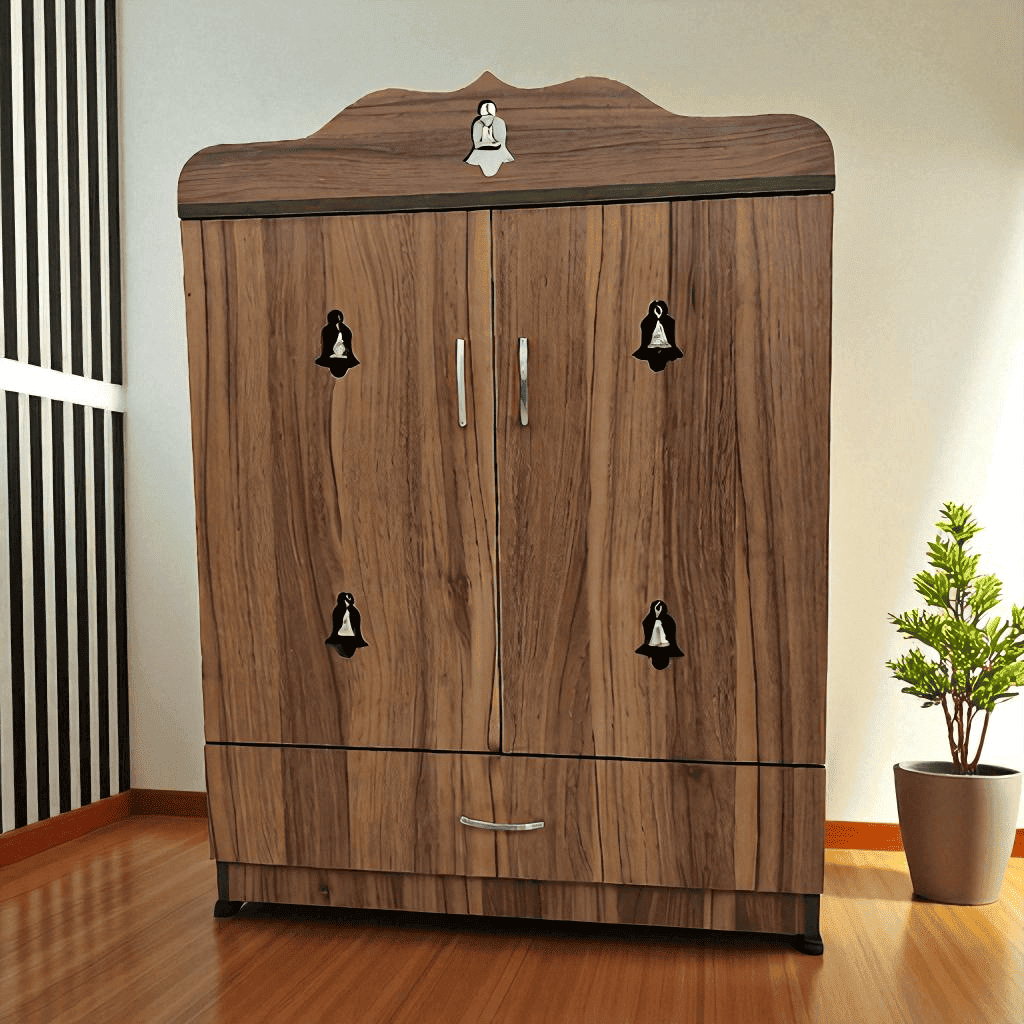 GURU PS-04 Pooja Stand with Drawer|36X30X15|Walnut||Pooja Unit