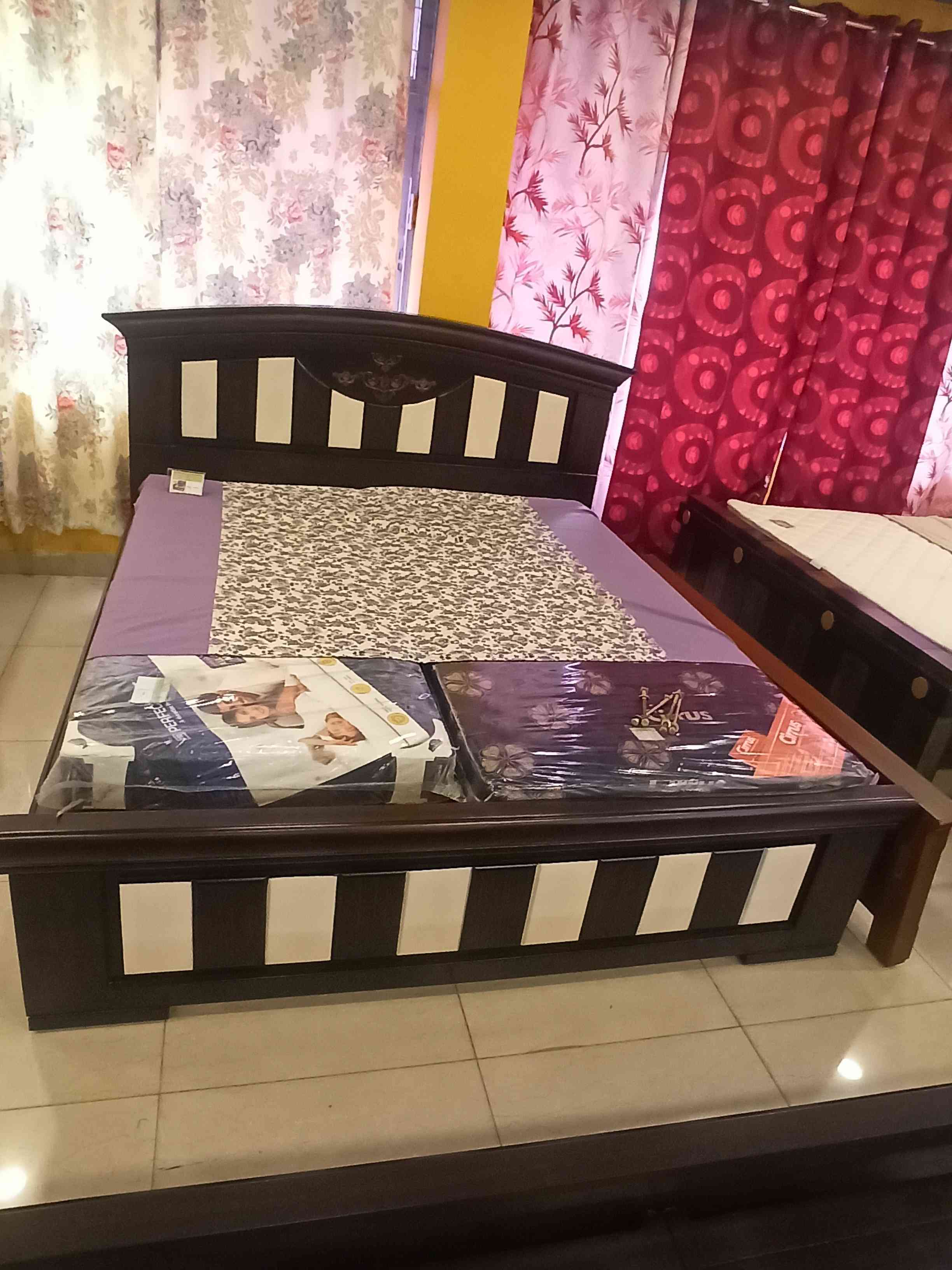 AKS Zebra Cot|78X72|Black Walnut||Cot/Bed Set