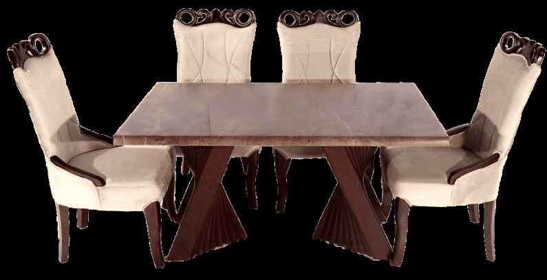 JFP MDT 009 SATRUN MARBLE DINING TABLE [1+4] - Teakwood Dining Table ...