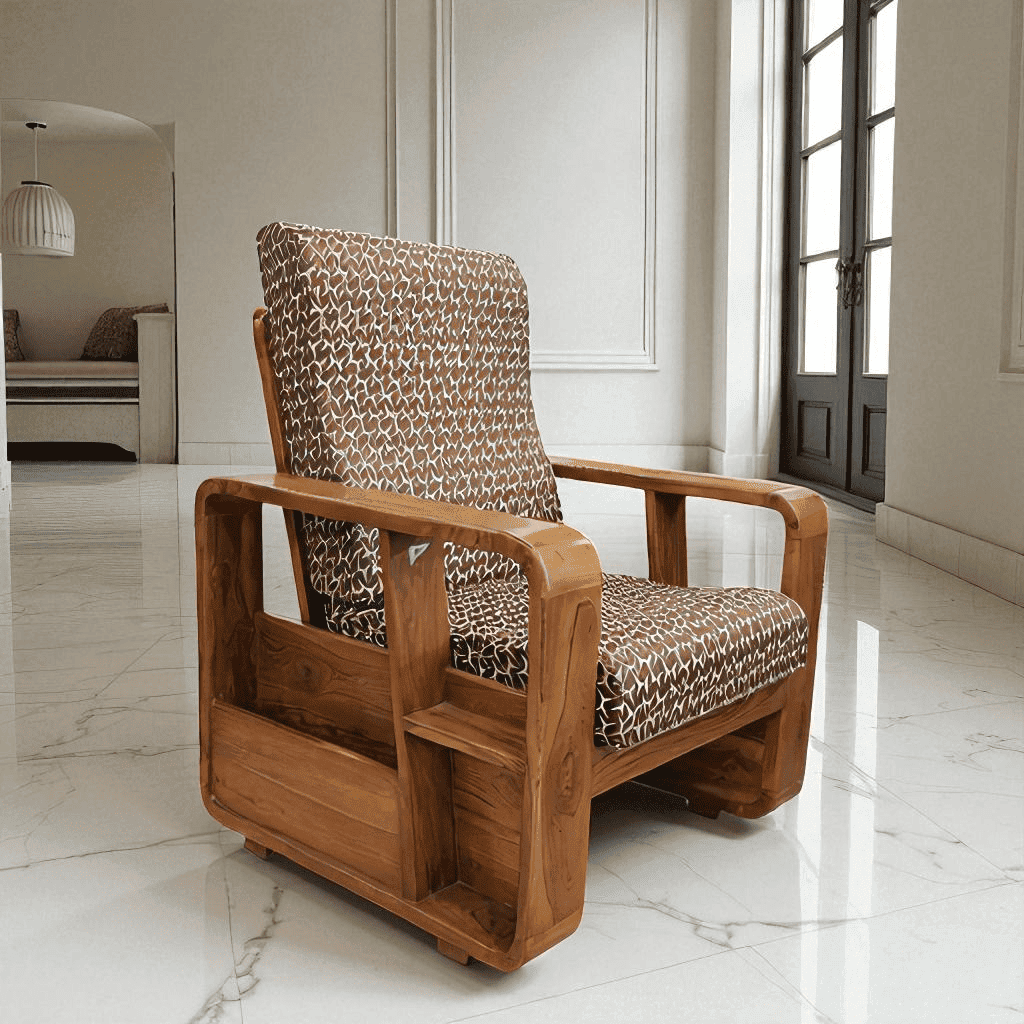 JNW Pocket Sofa Set|Single|Natural|Luxury|Wooden Sofa Set