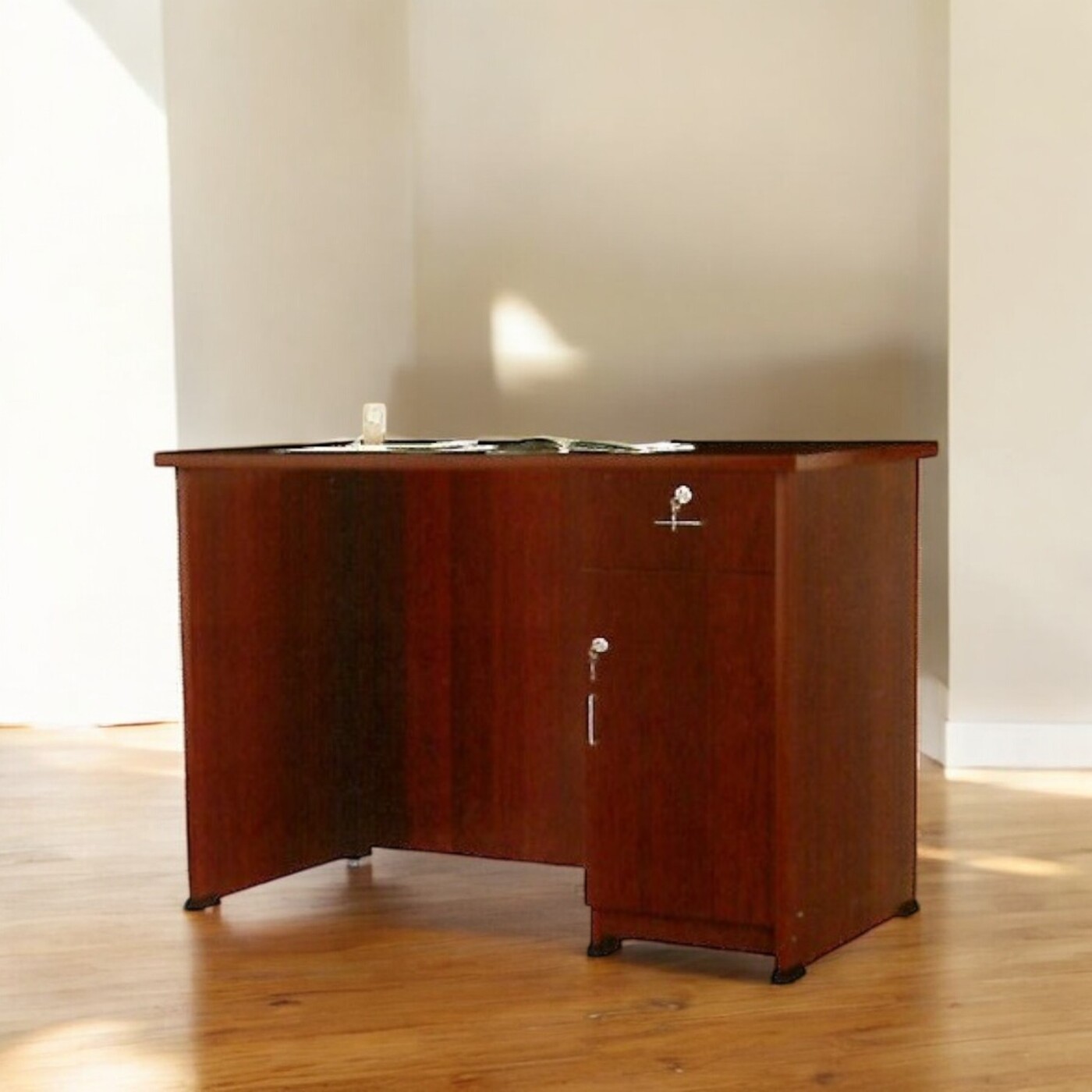 GURU OT-07 FS Office Table|48X24X30|Choco Maple||Office/Executive Table